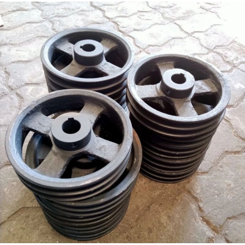 Jual pully puli besi cor B2 x 8" ichi as 25mm, 1" ichi, 32mm,38mm puli besi cor | Shopee Indonesia