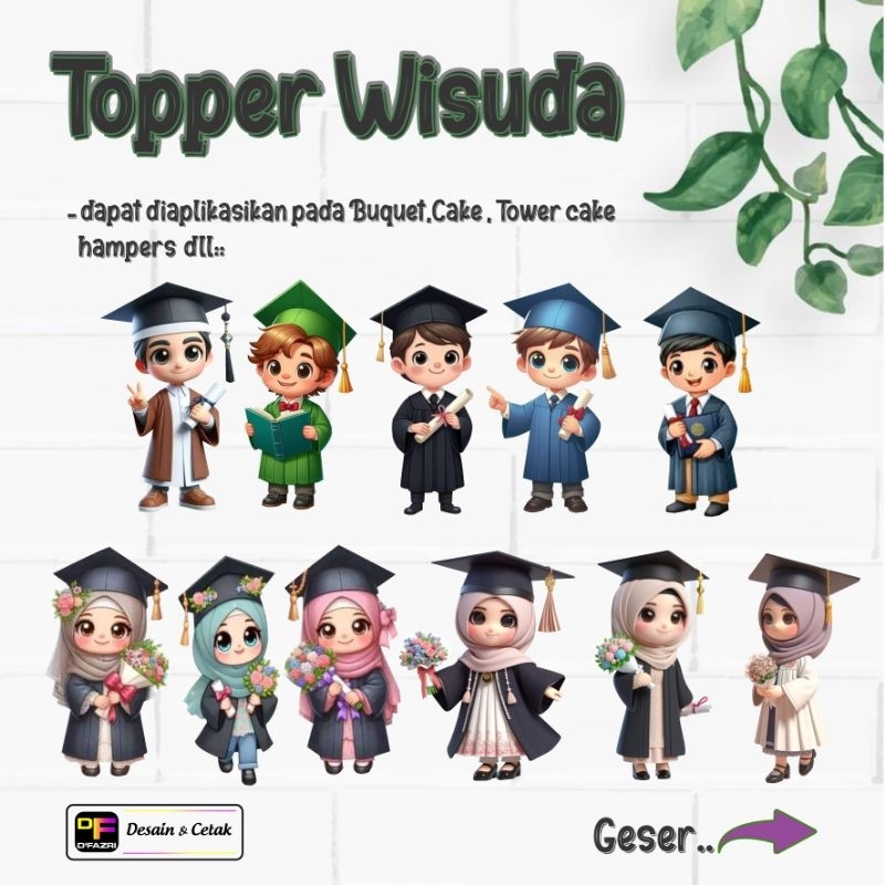 Jual TOPPER WISUDA HARGA GROSIR ( Dapat 25pcs ) | Shopee Indonesia