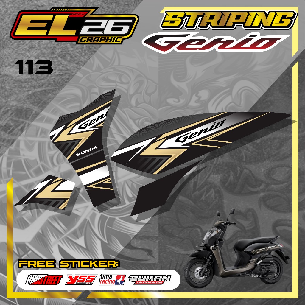 Jual 113 STICKER STRIPING HONDA GENIO - STRIPING HONDA GENIO MOTIF ...