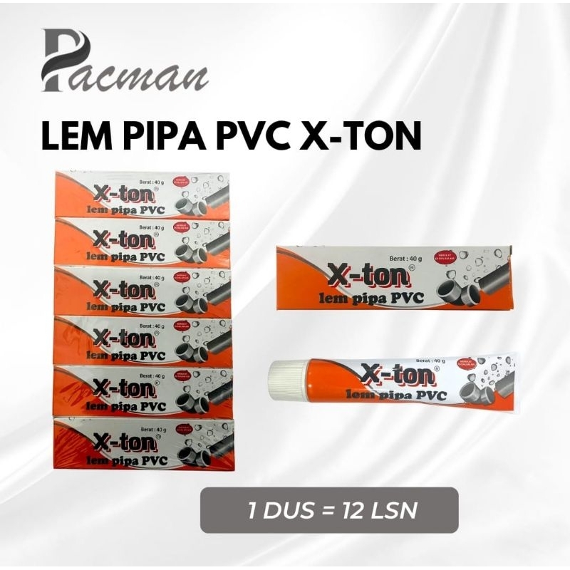 Jual LEM PIPA PVC / LEM PARALON LEM PIPA PVC X-TON 40gr | Shopee Indonesia
