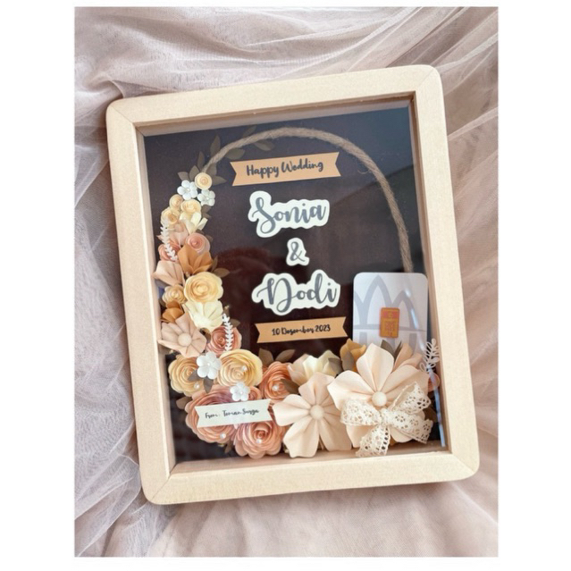 Jual Paperflower Frame/ Kado pernikahan/ Kado Ulang tahun Custom ...