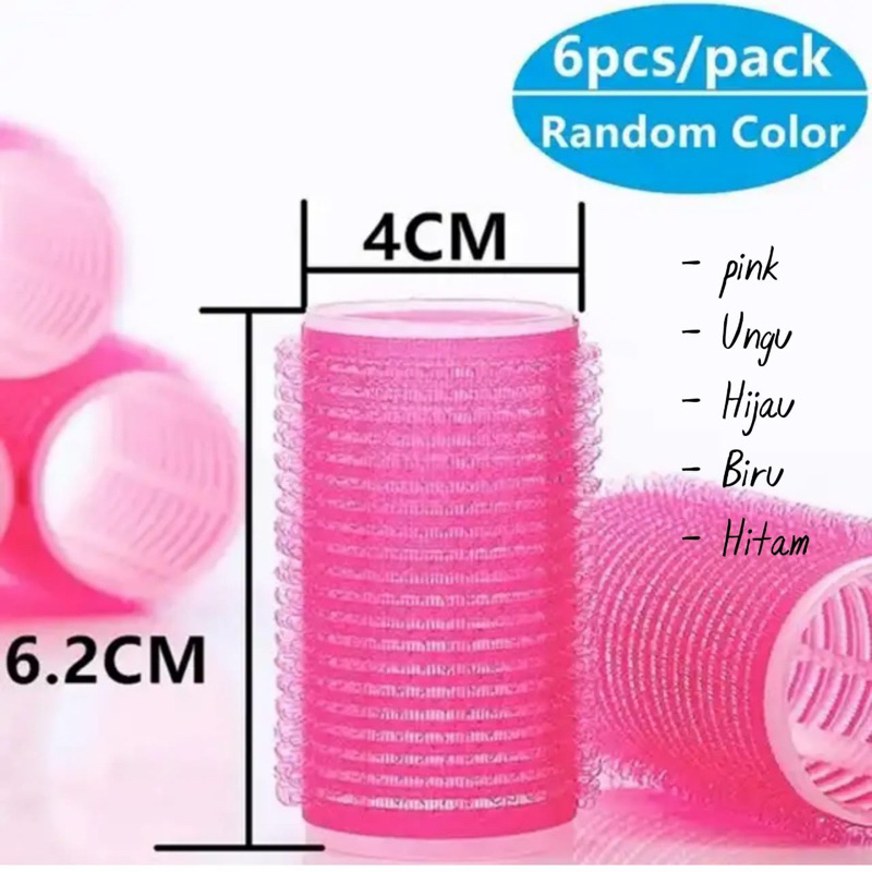 Jual 6PCS!! ROLL RAMBUT TEMPEL / ROLL HAIR CURLER | Shopee Indonesia