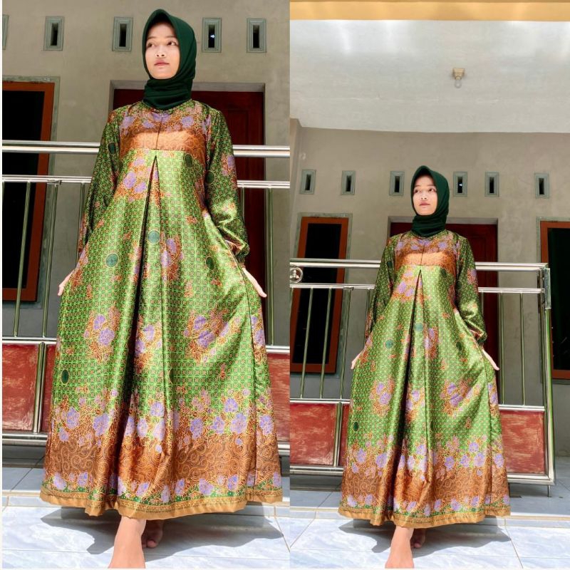 Jual gamis muslimat NU si sutra ijo tua pekat model mayung terbaru ...