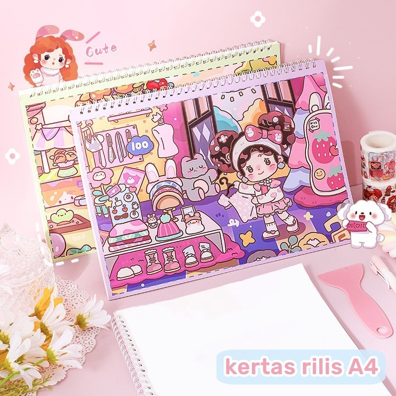 Jual Buku tempel stiker Kosong 40Lembar A4 / A5 aesthetic Tempat ...