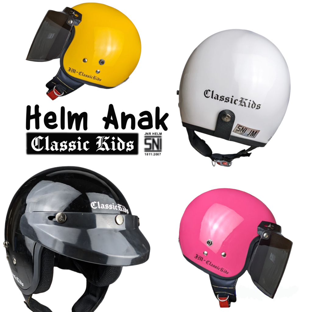 Jual Helm Anak Retro Helm Classic Kids Motor Anak Usia 3-10th | Shopee ...