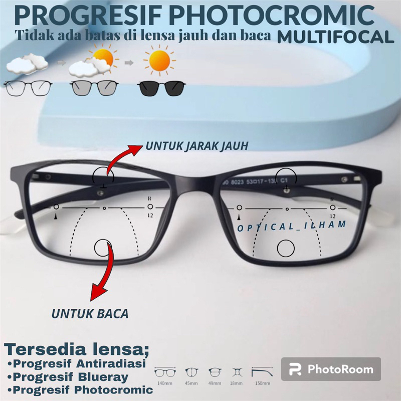 Jual Frame Kacamata Baca Progresif Photochromic Pria/Wanita | Kacamata ...