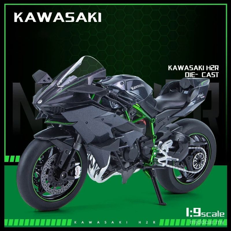 Jual Diecast Kawasaki Ninja H2R Skala 1:9 Miniatur Motor Kawasaki Ninja ...
