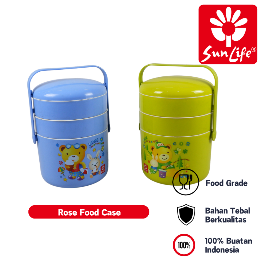 Jual Sunlife Rose Food Case 3 susun Rantang Makanan Rantang Piknik SNL ...