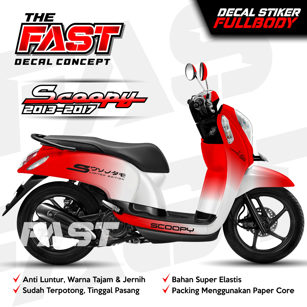 Jual TERBARU DECAL SCOOPY NEW 2013-2017 FULL BODY ANTI LUNTUR BISA COD ...