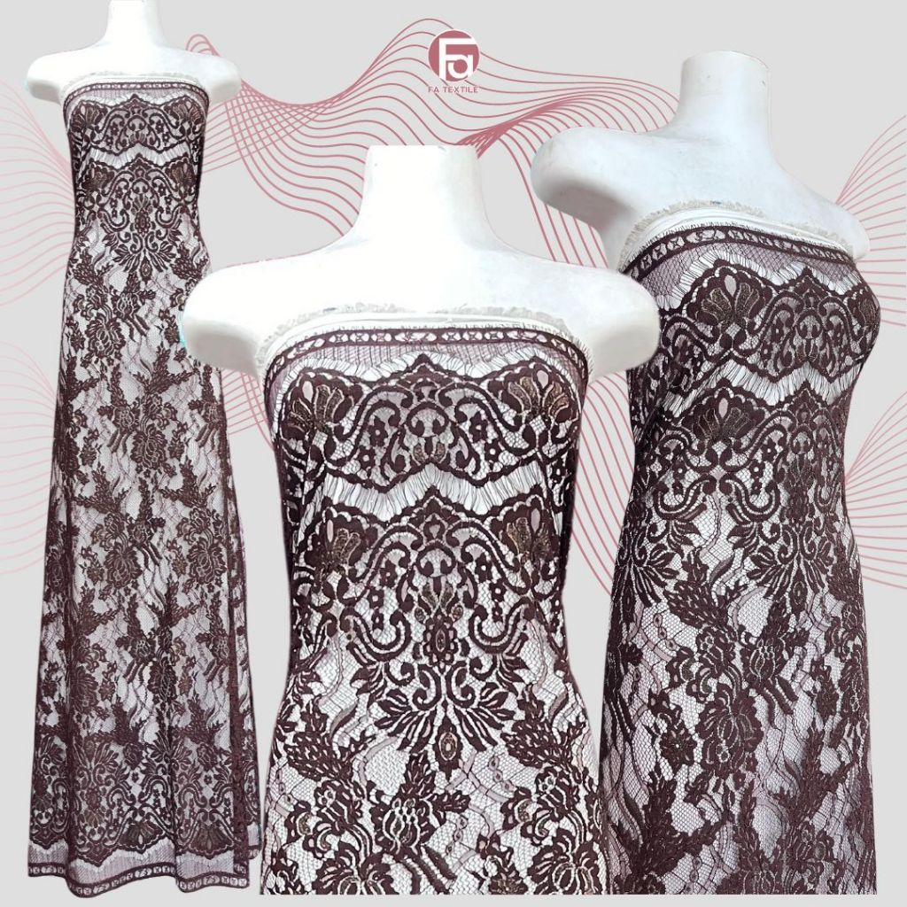 Jual Kain Kebaya Brokat Semi Perancis Metalik Premium | Shopee Indonesia