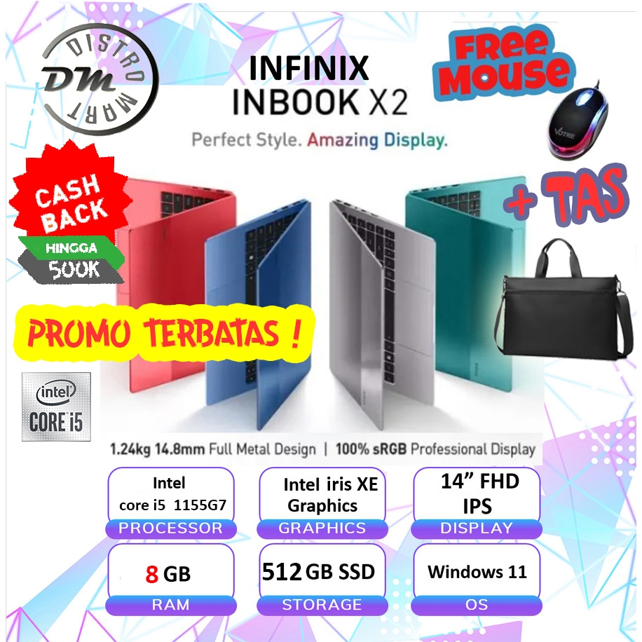 Jual Laptop Infinix Inbook X2 Core i5 1155G7 14 INCH FHD IPS Super ...