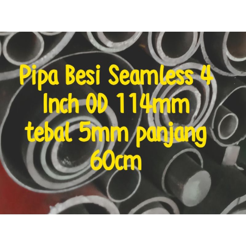 Jual Pipa Besi Seamless 4 Inch OD 114mm tebal 5mm panjang 60cm | Shopee ...