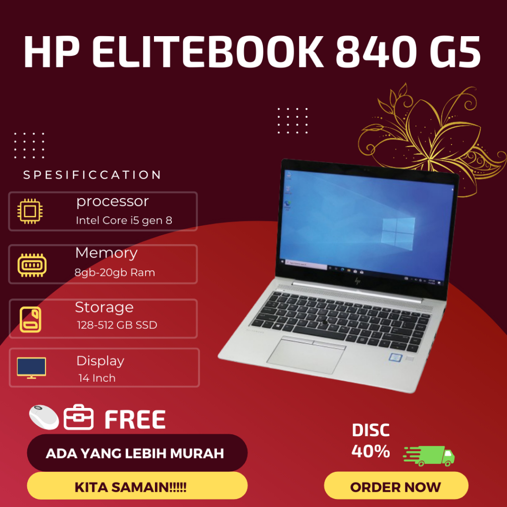 Jual Laptop HP Elitebook 840 G5 Core i7 Geen 8 (Double VGA) Pree Instal Aplikasi,HP 840 G5 i5 /8 ...