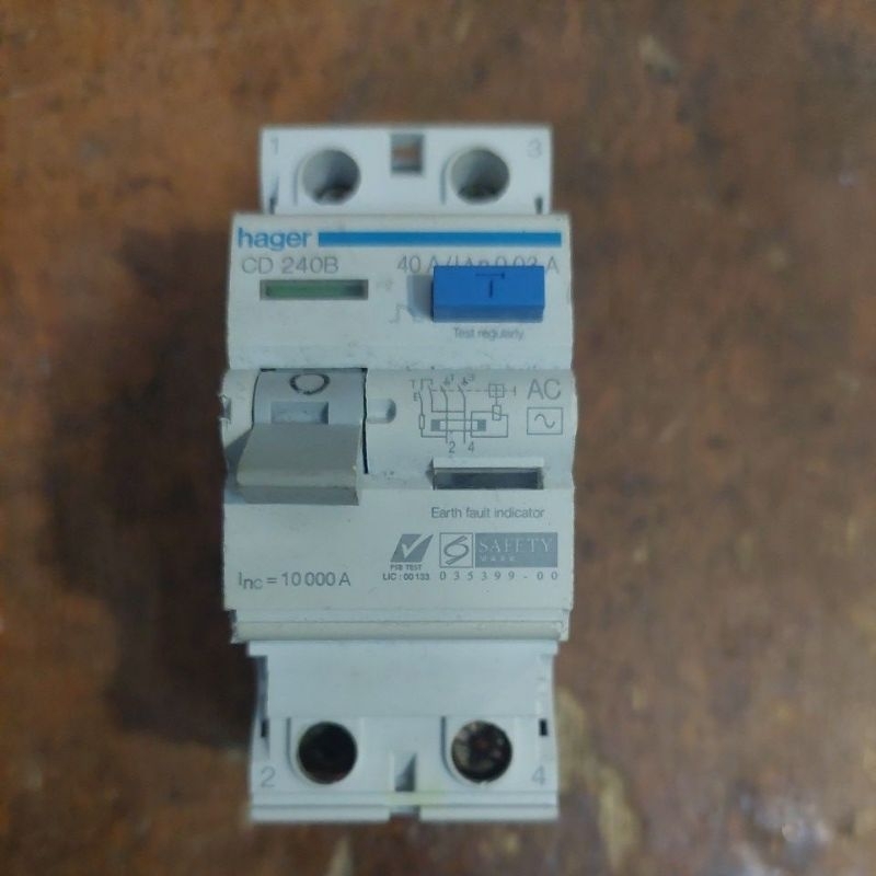Jual rccb/elcb hager 2p 40a CD 240B 30ma | Shopee Indonesia