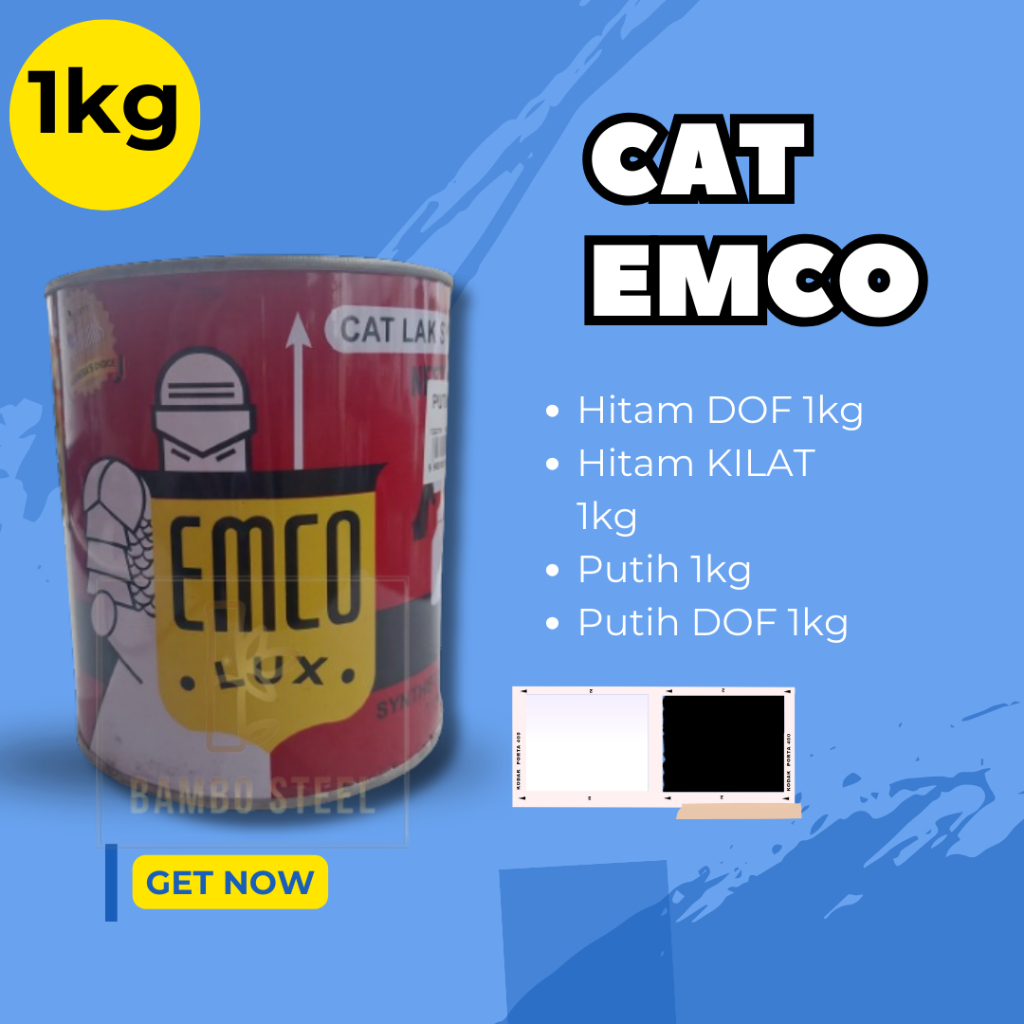 Jual Emco Lux Cat Kayu & Besi 1kg - HITAM DOF/HITAM KILAP/PUTIH/PUTIH ...
