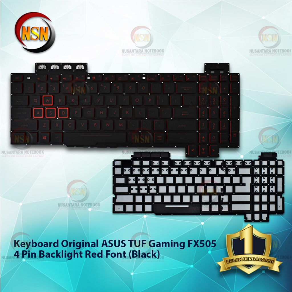 Jual Keyboard Original Laptop Asus TUF Gaming Red Font FX505 4 Pin ...