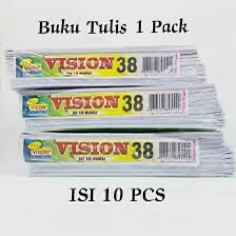 Jual Buku Tulis Vision isi 38 Lembar ( 1 pack isi 10 pcs ) | Shopee ...