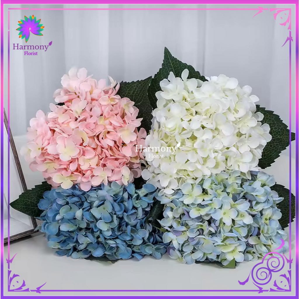 Jual BUNGA HORTENSIA K5 JUMBO/ HYDRANGEA ARTIFICIAL 5 CABANG HIASAN ...
