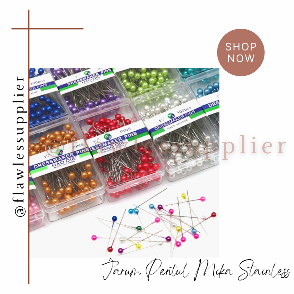 Jual Jarum Pentul Mika Stainless Bulat /Jarum Pentol Mutiara Untuk ...