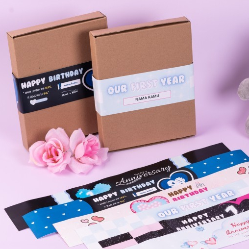 Jual Packagin Box Buku Bucin dengan Sleeve Custom Nama Free Template ...