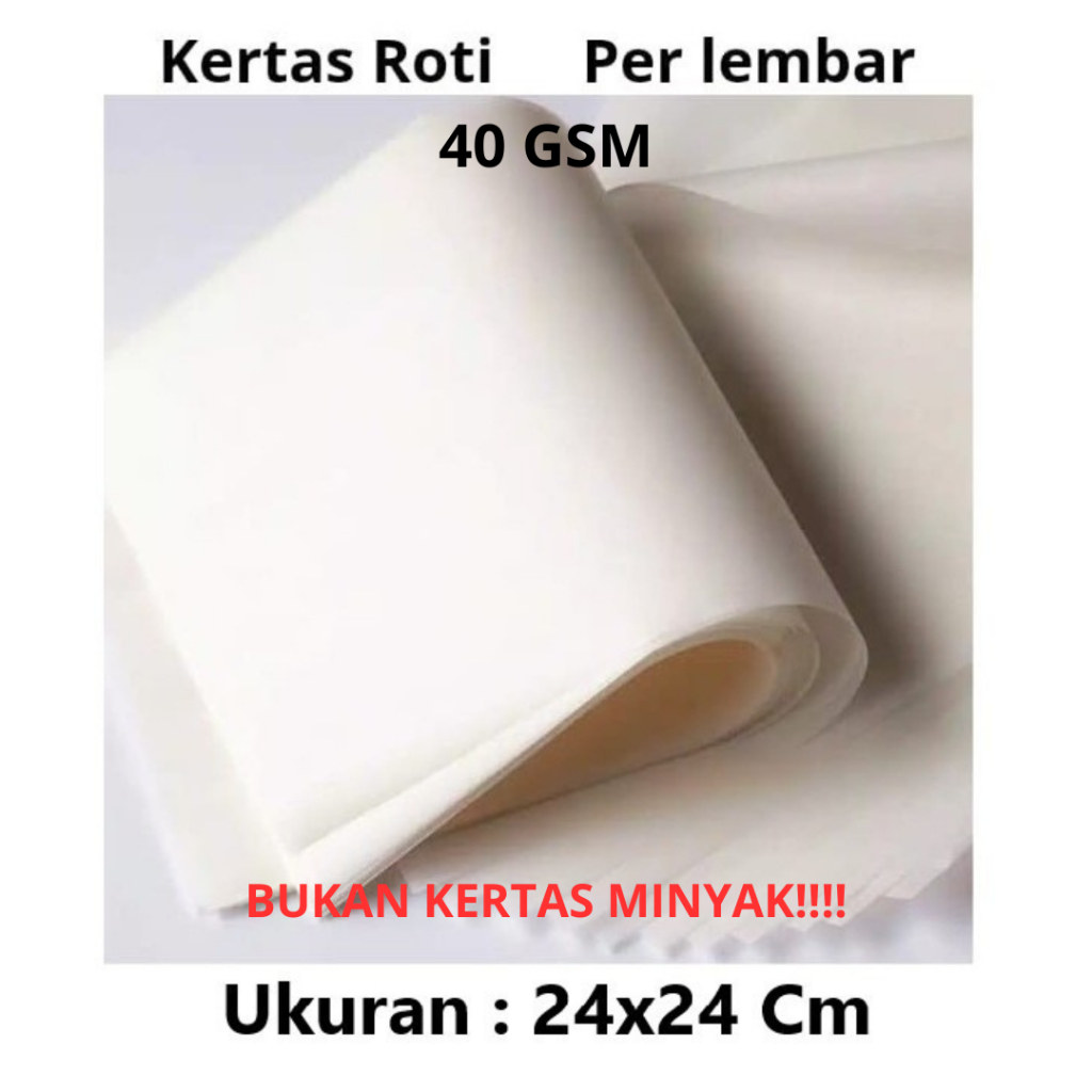 Jual 24x24 Cm Kertas Roti Putih Wrapping Paper Alas Baking Loyang Kue ...