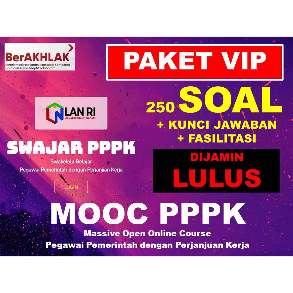 Jual MOOC SOAL + Kunci Jawaban MOOC PPPK LAN RI Update Terbaru Tahun 2024 DIJAMIN LULUS | Shopee ...