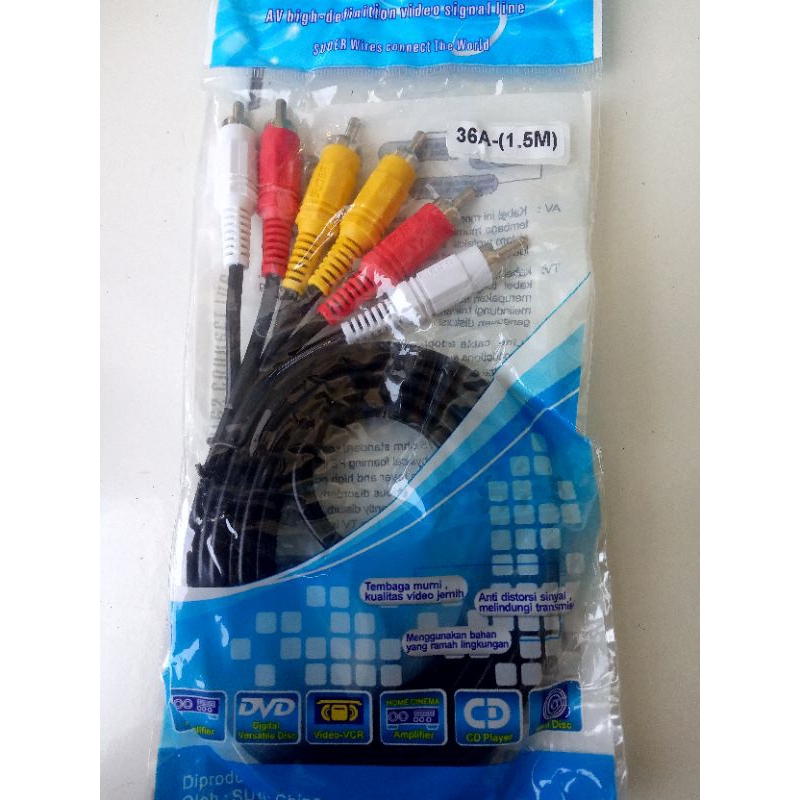 Jual kabel rca stb ,tv LED/tabung panjang kurang lebih 1m. | Shopee ...