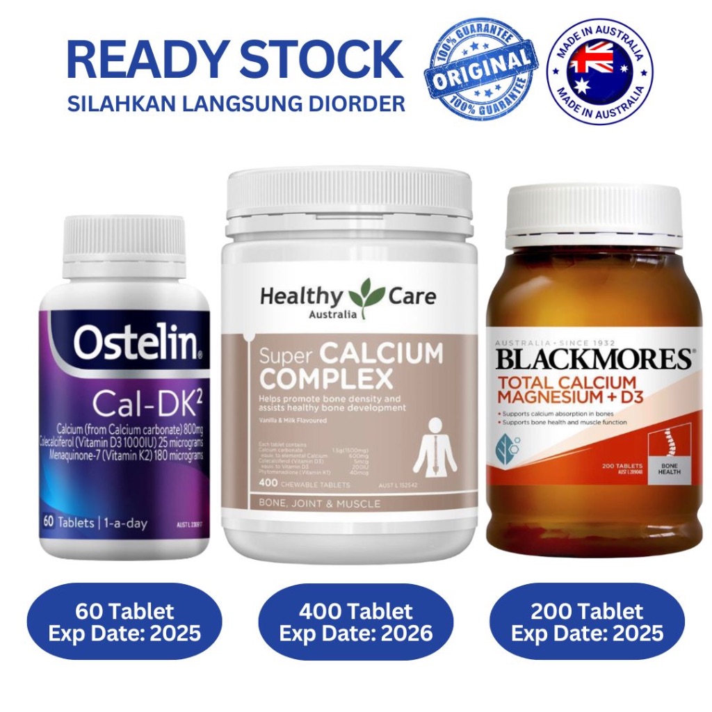 Jual Ostelin Cal Dk2 / Healthy Care Super Calcium Complex / Blackmores ...