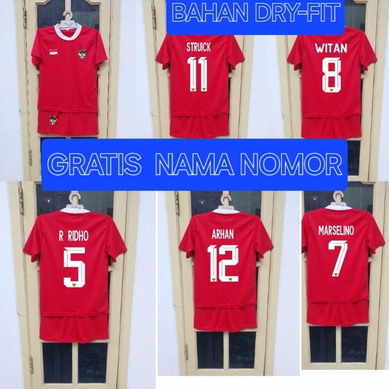 Jual JERSEY TIMNAS INDONESIA/SETELAB BAJU TIMNAS MERAH USIA 1-12THN ...