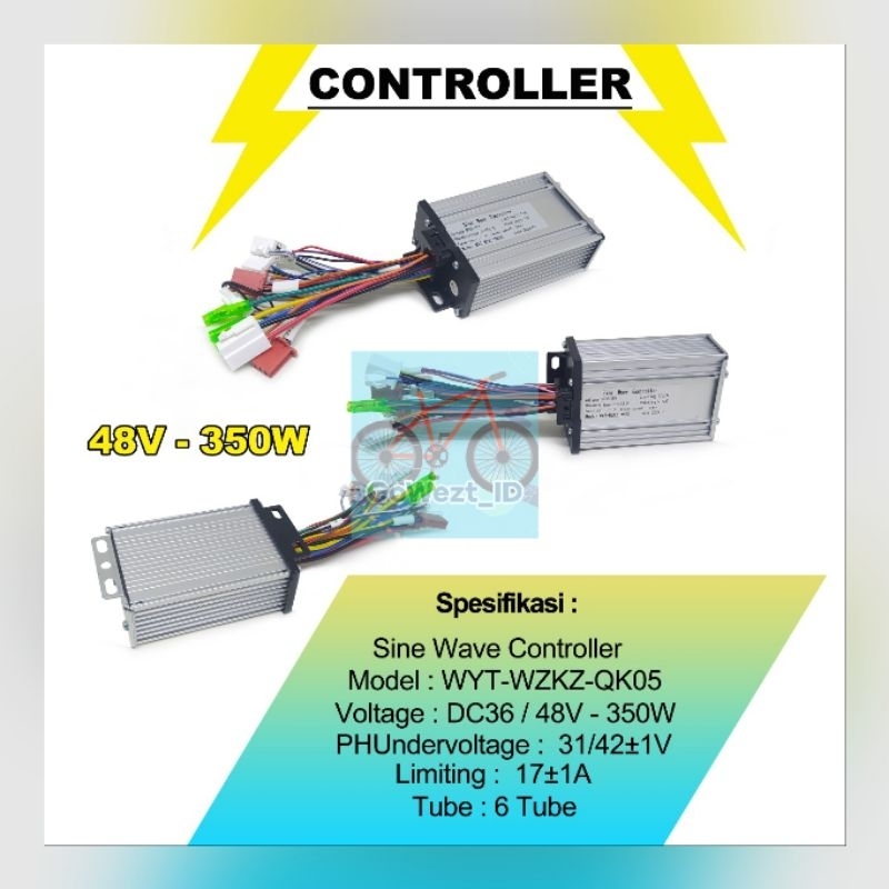 Jual Sine Wave Controller Kontroler E Bike 48V / 350W 60V / 400W 500W Selis Sepeda Listrik ...