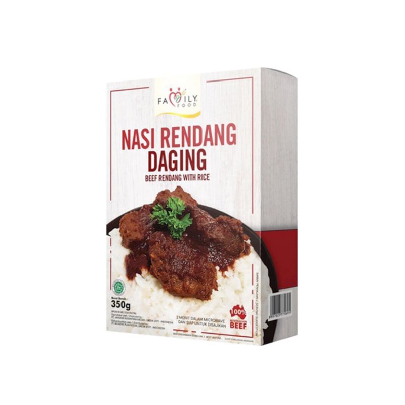 Jual Family Food Nasi Rendang Daging 350gr / Beef Rendang with Rice ...