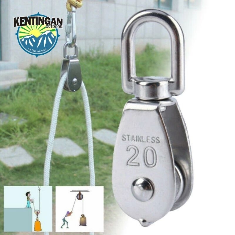 Jual katrol kerekan barang - Pulley stainless steel M20 tali 8mm ...