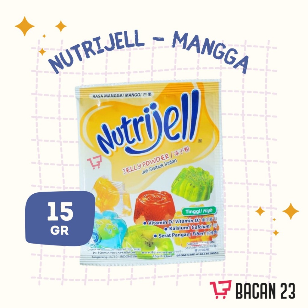Jual Nutrijell Rasa Mangga (15 Gr) / Agar - Agar Jelly Instant Sachet ...