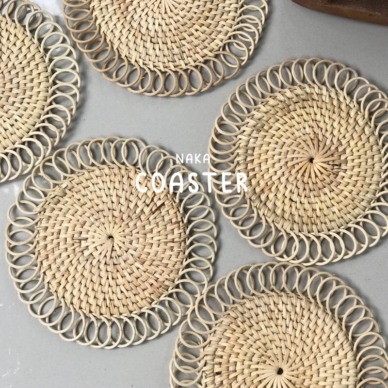 Jual Naka Coaster | Tatakan Gelas Restoran Coffee Shop Full Rotan Motif ...
