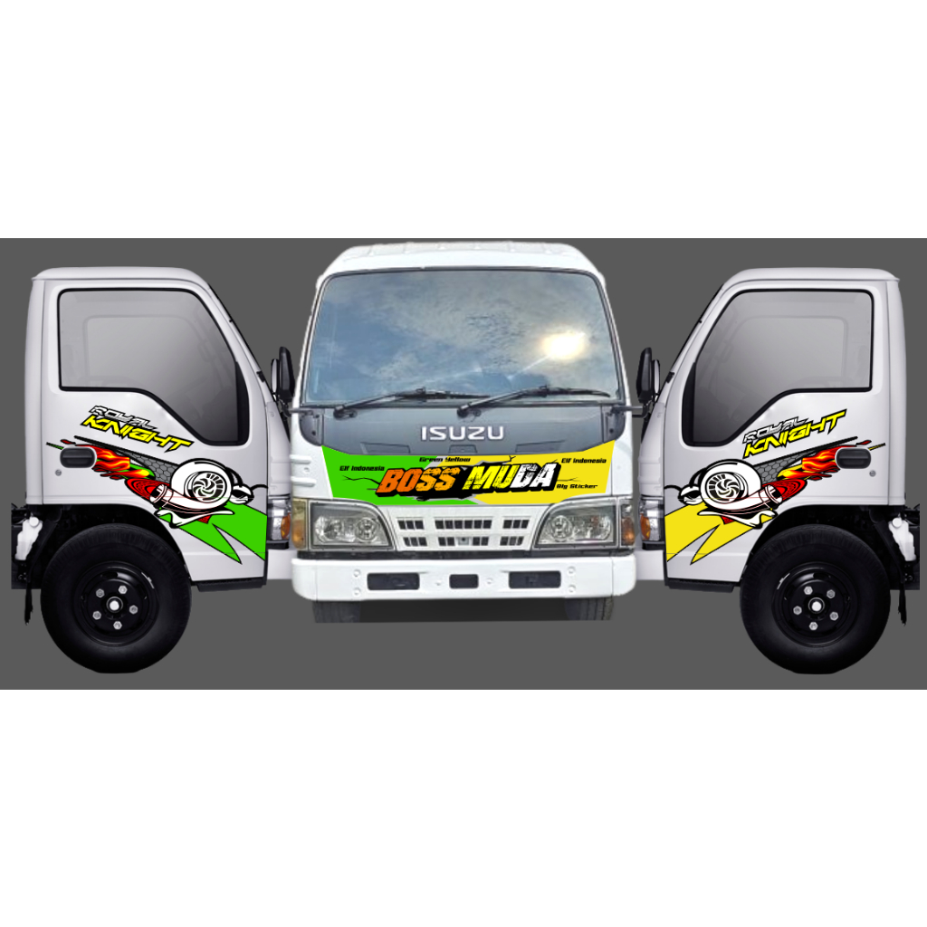 Jual STIKER ISUZU ELF MACAN KAP + PINTU STRIP VARIASI STICKER DECAL ...