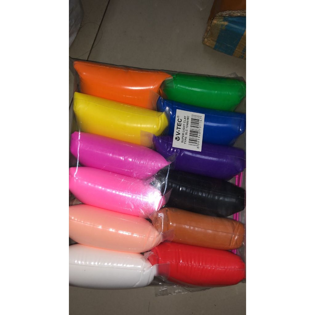 Jual air clay super light clay clay busa vtec 12 warna 480 gram ( besar ...