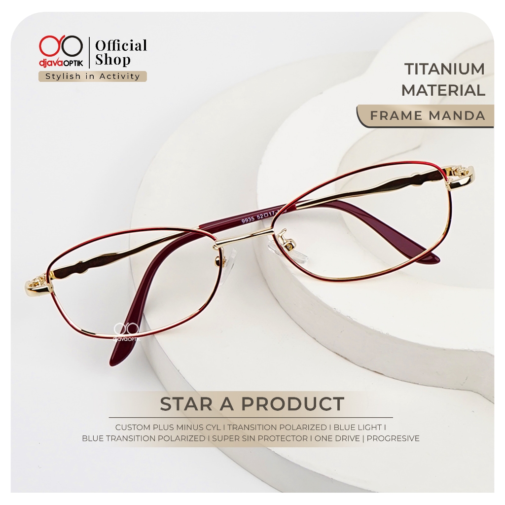 Jual DJAVA OPTIK - Frame Manda - Kacamata Persegi Panjang Kecil Star A Supersin Bluelight ...