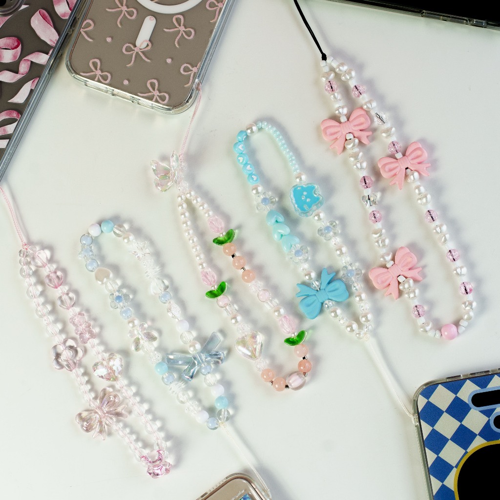 Jual Chain Beads Phone Charms Holder Tali for Casing Hp Ribbon ...