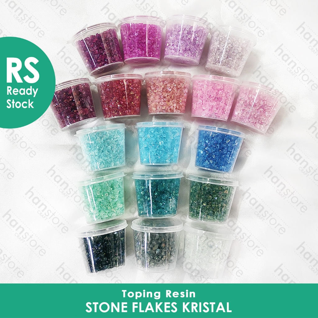 Jual RS 20 gr / 50 gr Stone Flakes Kristal Kerajinan Bahan Resin ...