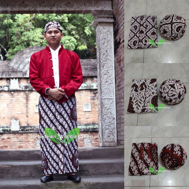 Jual [Setelan] Jarik Instan + Blangkon Solo | Model yogi | Motif Lereng ...