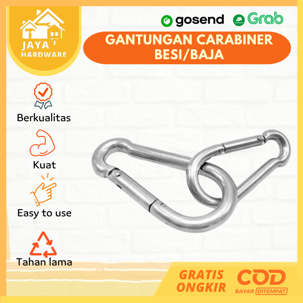 Jual Carabiner Carbiner Karabiner Climbing Gantungan Kunci Hammock 6MM ...