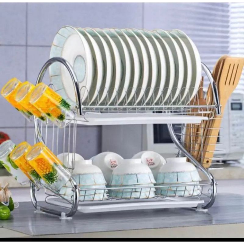 Jual Rak Piring Stainless 2 Susun Rak Peralatan Dapur 2 Tingkat ...