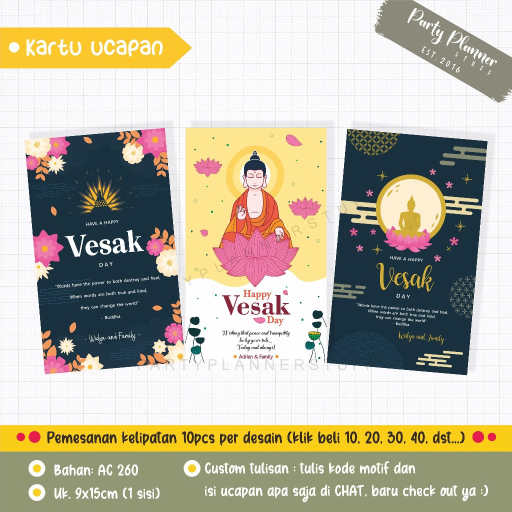 Jual Kartu ucapan vesak day kartu hampers hari raya waisak kartu parsel ...