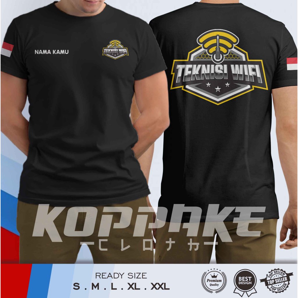 Jual Kaos Teknisi Wifi Design Keren Gratis Nama Kamu Baju Distro ...