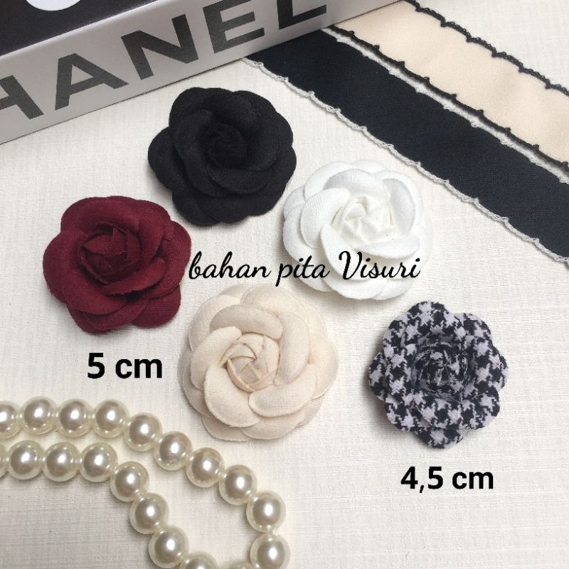 Jual Bunga Seri Chanel Polos 5 cm dan houndstooth (bunga saja tanpa ...