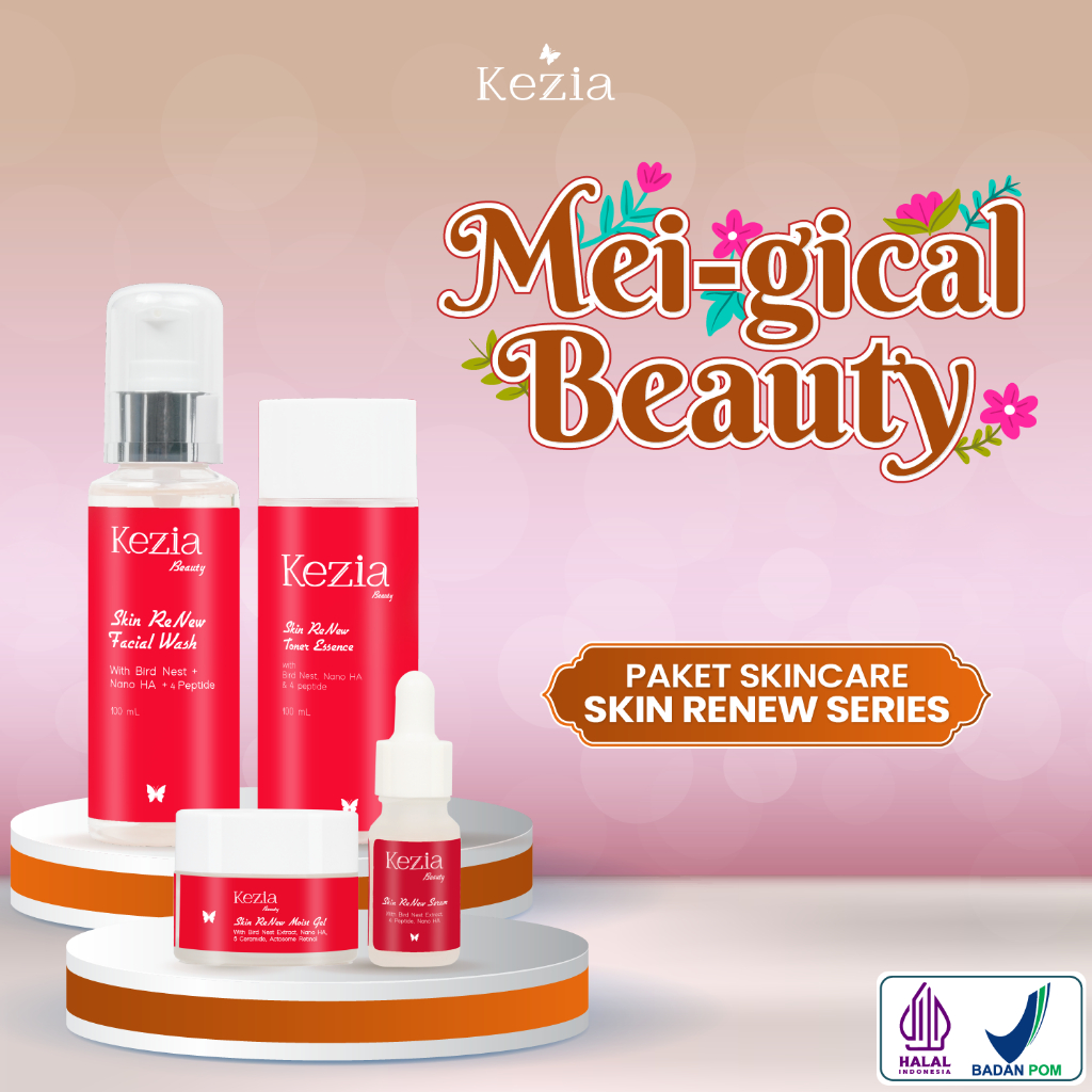 Jual KEZIA Beauty Skin ReNew Package with Birdnest Extract [ Facial wash skin renew 100ml, Toner ...