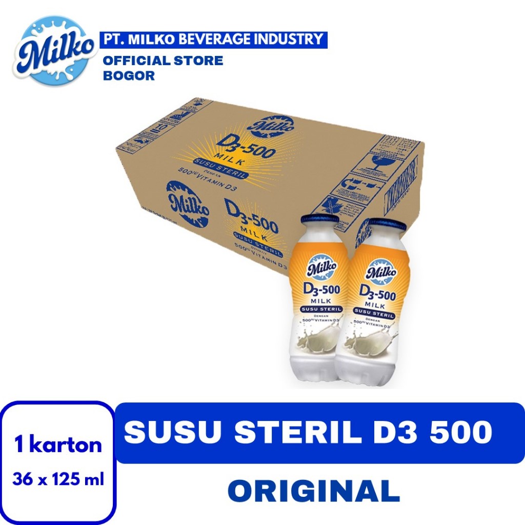 Jual MILKO SUSU STERIL D3-500 36x125 ML | Shopee Indonesia