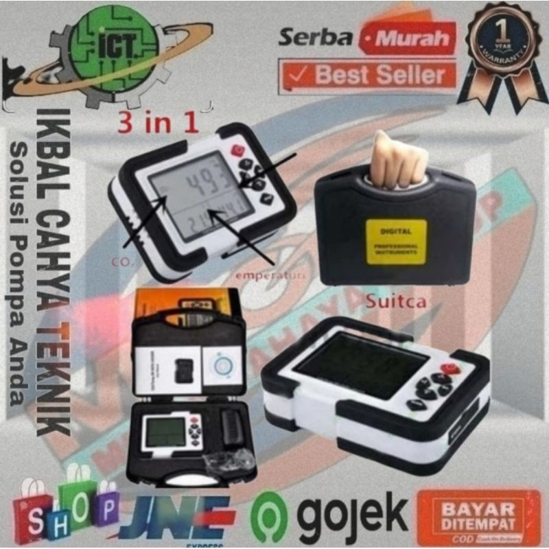 Jual HT2000 Digital CO2 carbon dioxide gas Monitor Detector Analyzer ...
