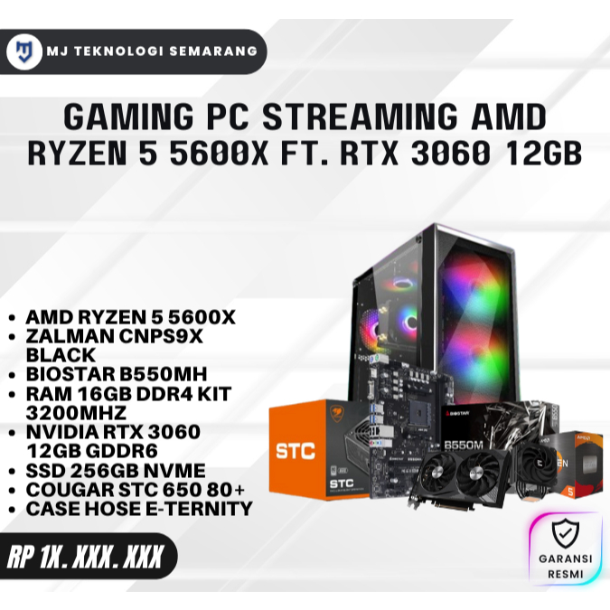 Jual Gaming PC Streaming AMD Ryzen 5 5600X 16GB RAM RTX 3060 12GB ...