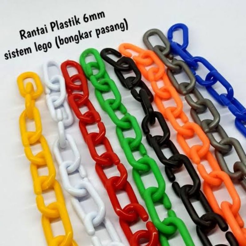 Jual ( 1meter ) Rantai plastik 6mm , rantai plastik distro , rantai ...